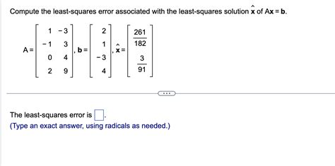 Solved Compute The Least Squares Error Associated With The Chegg