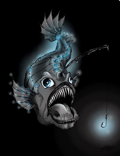 Digitally Colored Angler Fish By Jessiebeanss On Deviantart