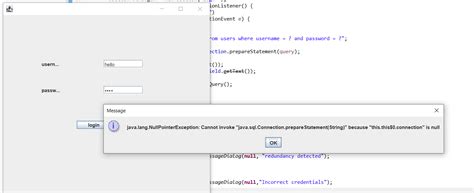 Unable To Resolve NullPointerException In Java Swing Application Stack Overflow
