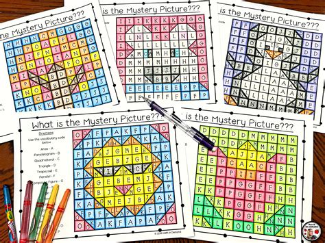 6th Grade Math Vocabulary Coloring Worksheets Bundle For 6ns 6