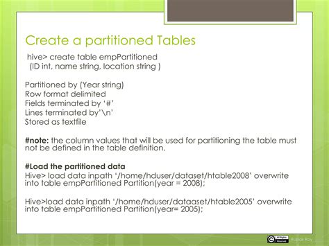 Apache Hive Table Partition And Hql Ppt