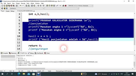TUTORIAL MEMBUAT PROGRAM KALKULATOR SEDERHANA DENGAN BAHASA PEMROGRAMAN