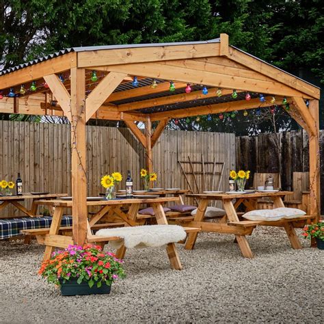 Flat Roof Wooden Gazebo With Sides Ubicaciondepersonascdmxgobmx