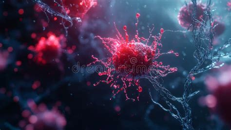 Cancer Cell Growth Under A Microscope Abstract Scientific