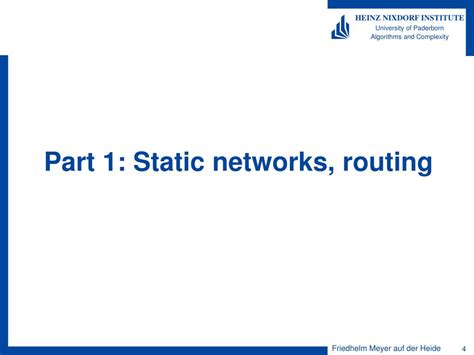 Ppt Algorithmic Aspects Of Dynamic Intelligent Systems Part 1 Static Networks Routing