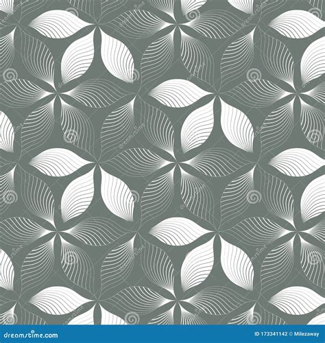 Abstract Flower Vector Pattern Repeating Curve Stripe Linear Flower Or Leaves Pattern Is Clean