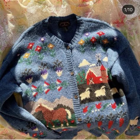 Like에 있는 박나영님의 핀 빈티지 스웨터 빈티지 뜨개질 니트웨어