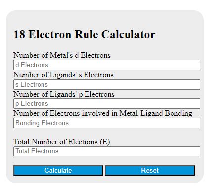 18 Electron Rule Calculator Calculator Academy