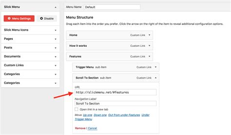 How To Create Anchor Scrolling Menu Items Using Slick Menu