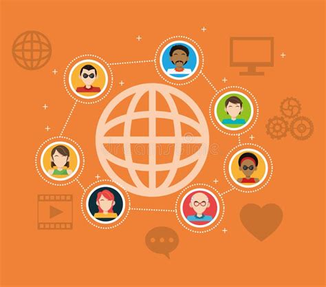 Global People Connection Social Media Items Stock Vector Illustration Of Education Interface