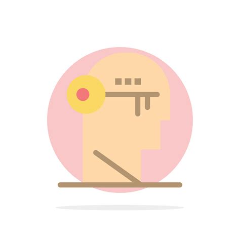 Brain Key Lock Mind Unlock Abstract Circle Background Flat Color Icon 13328701 Vector Art At