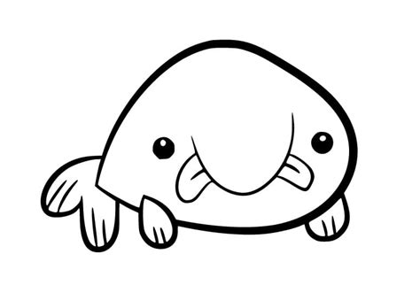 Adorable Blobfish Coloring Page Download Print Or Color Online For Free