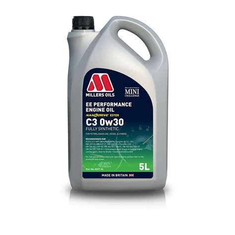 Millers Ee Performance Engine Oil C3 0w30 Liquid Technology Ltd