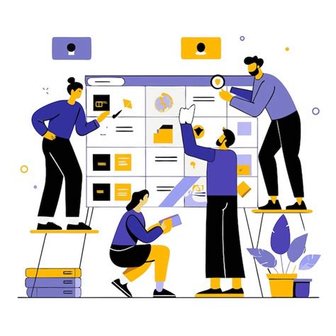 Kanban Board Bustling With Collaborative Development Team Premium Ai Generated Vector