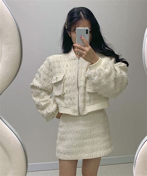 체형커버 깃털 포켓 오버핏 자켓 투피스 에이블리