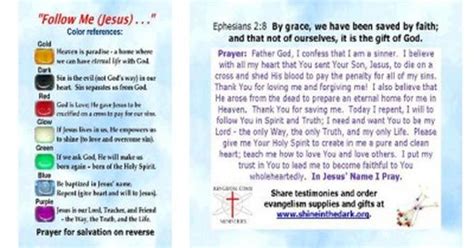 Free Printable Salvation Bracelet Cards