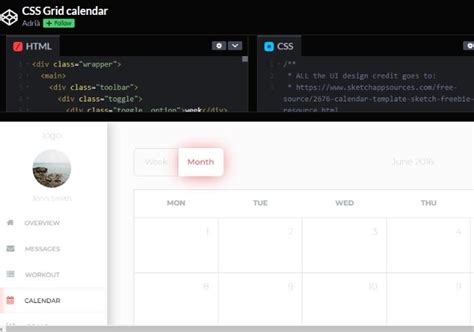 10 Css Calendar Grids Code Examples Webtopic