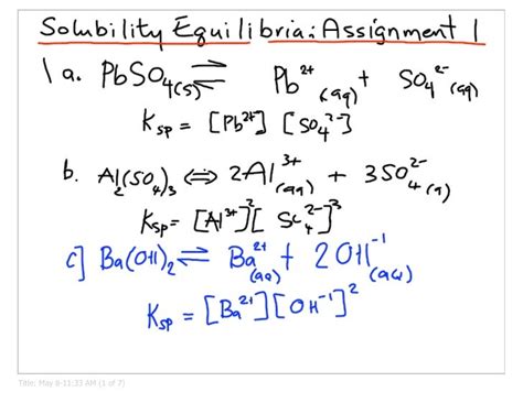 Assignment 1 Ksp Problems