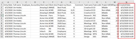 Customizable Data Export Clicktime Support