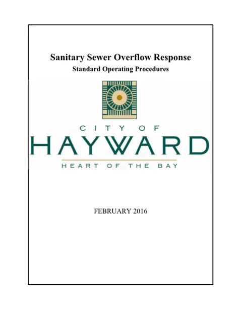 Sanitary Sewer Overflow Response Standard Operating Procedures Docslib