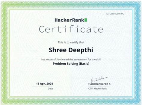 Nshree Deepthi On Linkedin Hackerrank Certifications On Problem
