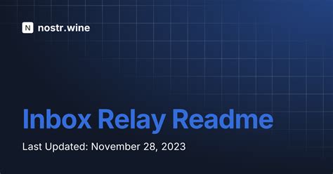 Inbox Relay Readme Nostr Wine
