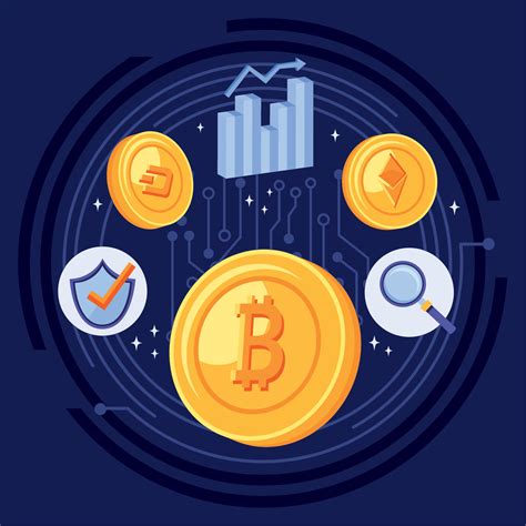 Six Crypto Currency Icons 13815076 Vector Art At Vecteezy