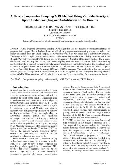 A Novel Compressive Sampling Mri Method Using Variable Density K Space