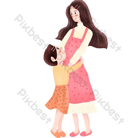 人物母親和兒童插畫圖案psd元素素材免費下載 Pikbest