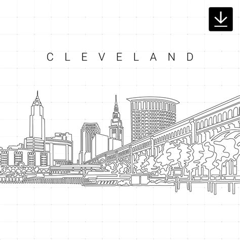 Cleveland Skyline Outline Tattoos