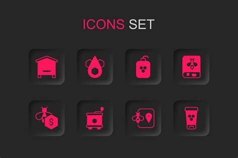 꿀 추출기 벌집 꿀벌 벌집 꿀벌 위치 예약 꿀 화장품 튜브 아이콘 판매 설정 벡터 0명에 대한 스톡 벡터 아트 및 기타 이미지 Istock