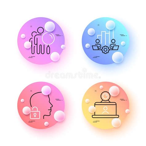 Unlock System Search People And Video Conference Minimal Line Icons