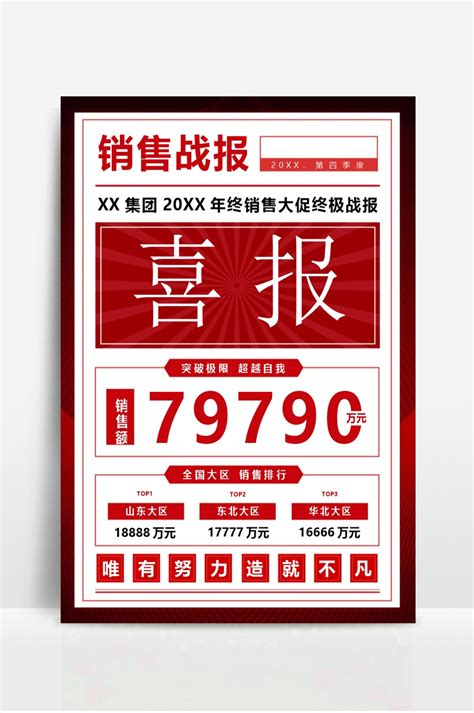 喜报战报销售榜海报 当图网