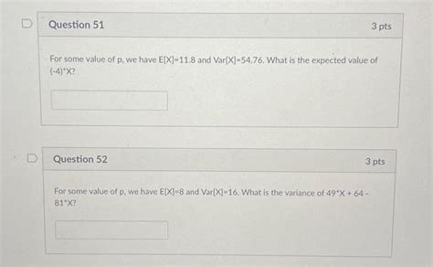 Solved I One Random Variable Let X Be A Random Variable Chegg Com