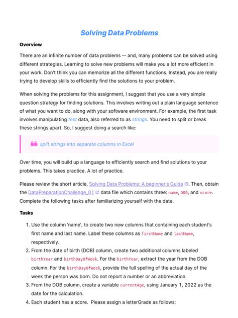 Solving Data Problems 1 1 Pdf Computer Programming Applied Mathematics