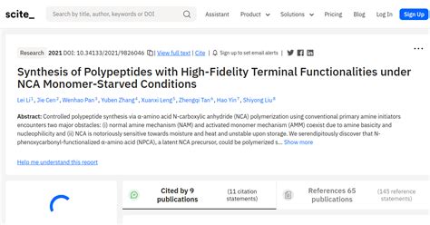 Synthesis Of Polypeptides With High Fidelity Terminal Functionalities Under Nca Monomer Starved