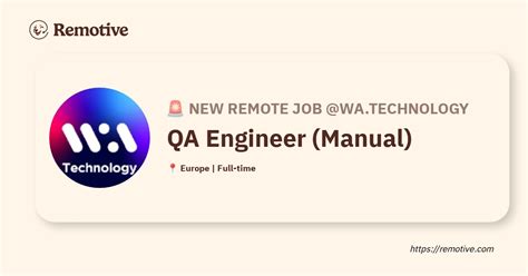 Hiring QA Engineer Manual Wa Technology