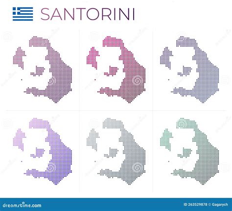 Santorini Gray Political Map Greek Island Part Of Cyclades Vector