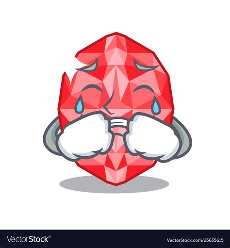 Crying Ruby Gems Above Cartoon Dressing Table Vector Image