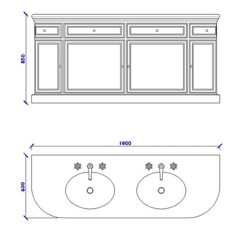 Curved Vanity Unit Dwg Vanity Units Cad Blocks Free Autocad