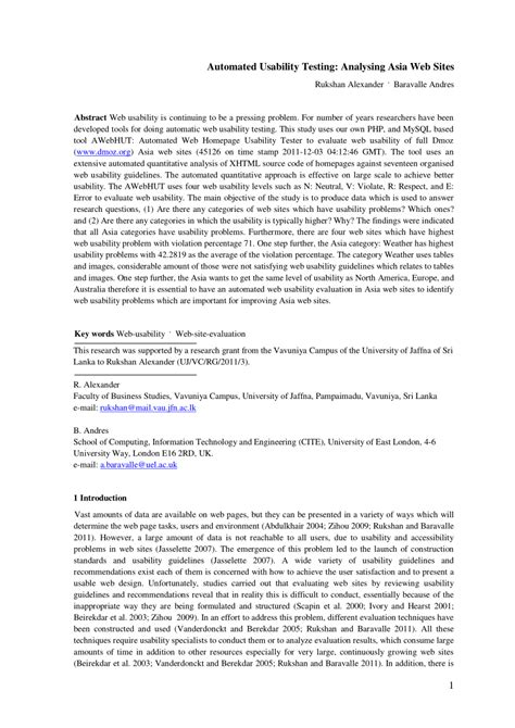Pdf Automated Usability Testing Analysing Asia Web Sites