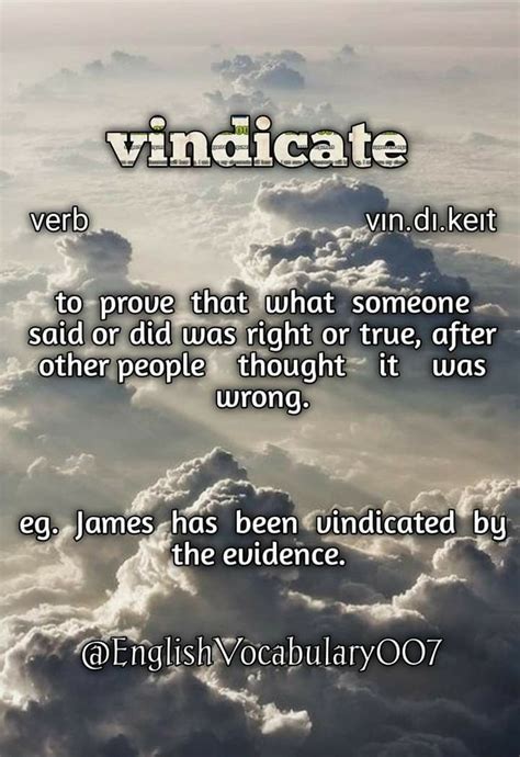 Meaning Of Vindicate Good Vocabulary Words English Vocabulary Word