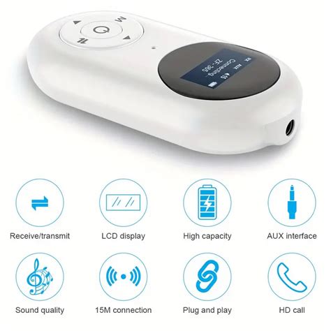 무선 오디오 트랜시버 무선 5 0 오디오 15m 장거리 Lcd 디스플레이 안정적인 전송 송신기 수신기 Tv Temu