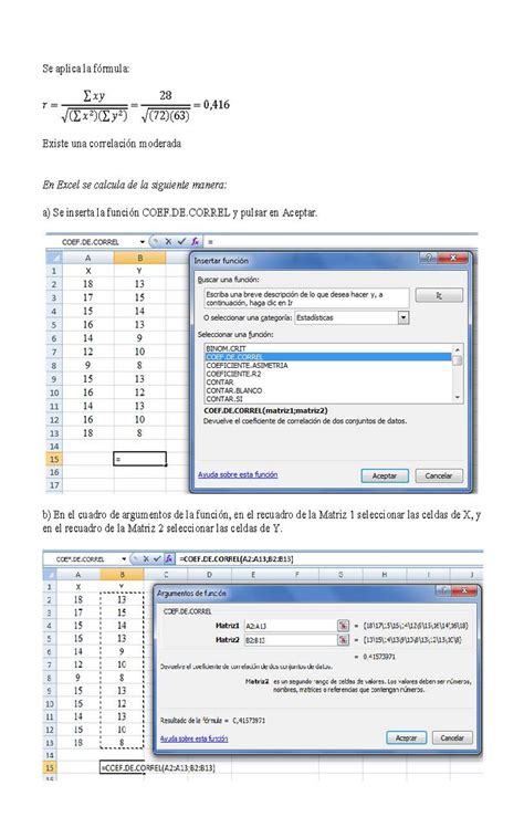 Coeficiente De Correlación De Karl Pearson Con Excel Graph Y Geogebra
