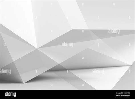 Abstract Minimal White Geometric Background Low Poly Pattern Of Intersected Corners 3d