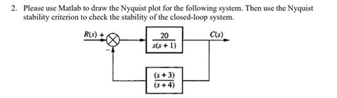 Solved 2 Please Use Matlab To Draw The Nyquist Plot For The