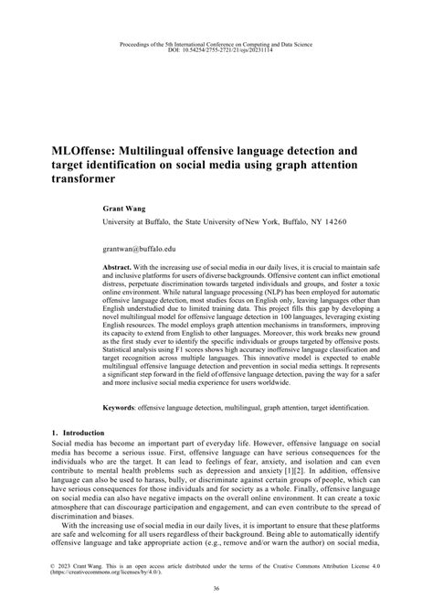 Pdf Mloffense Multilingual Offensive Language Detection And Target Identification On Social