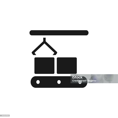 Ilustración De Producción En Masa Icono Del Transportador Vector