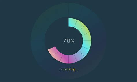 70 percent loading user interface a futuristic loading icon colorful