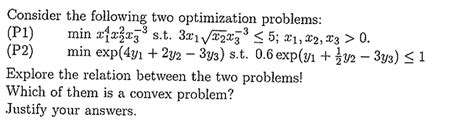 solved 3 3 consider the following two optimization